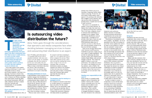 Divitel Video Distribution mentioned in CSI Magazine article